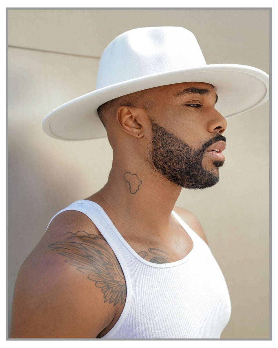 Eggshell White Wide Brim Fedora Hat | truthBlack